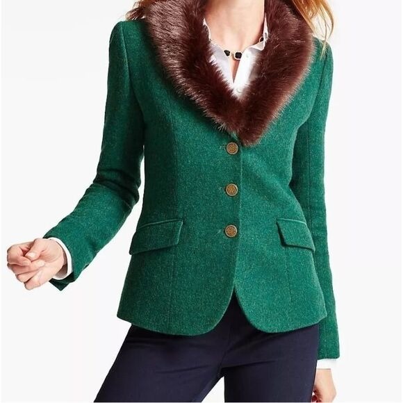 Talbots | Jackets & Coats | Talbots Green Women 2p Aberdeen Fur Collar ...